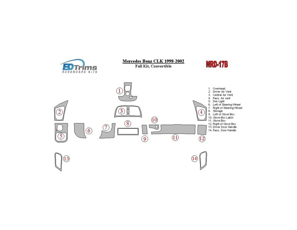 Mercedes Benz CLK 1998-2002 Full Set. Folding roof-Cabrio BD Interieur ...