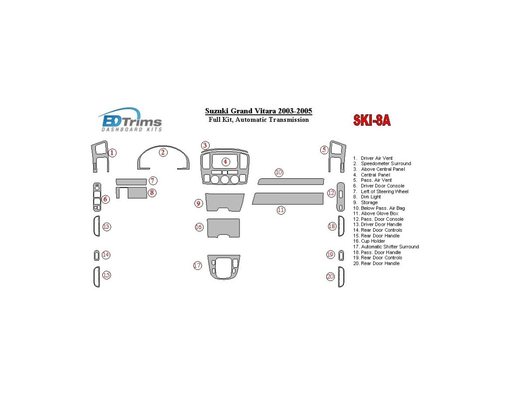 Suzuki Grand Vitara 2003-2005 Full Set. Automatic mission BD Interieur ...
