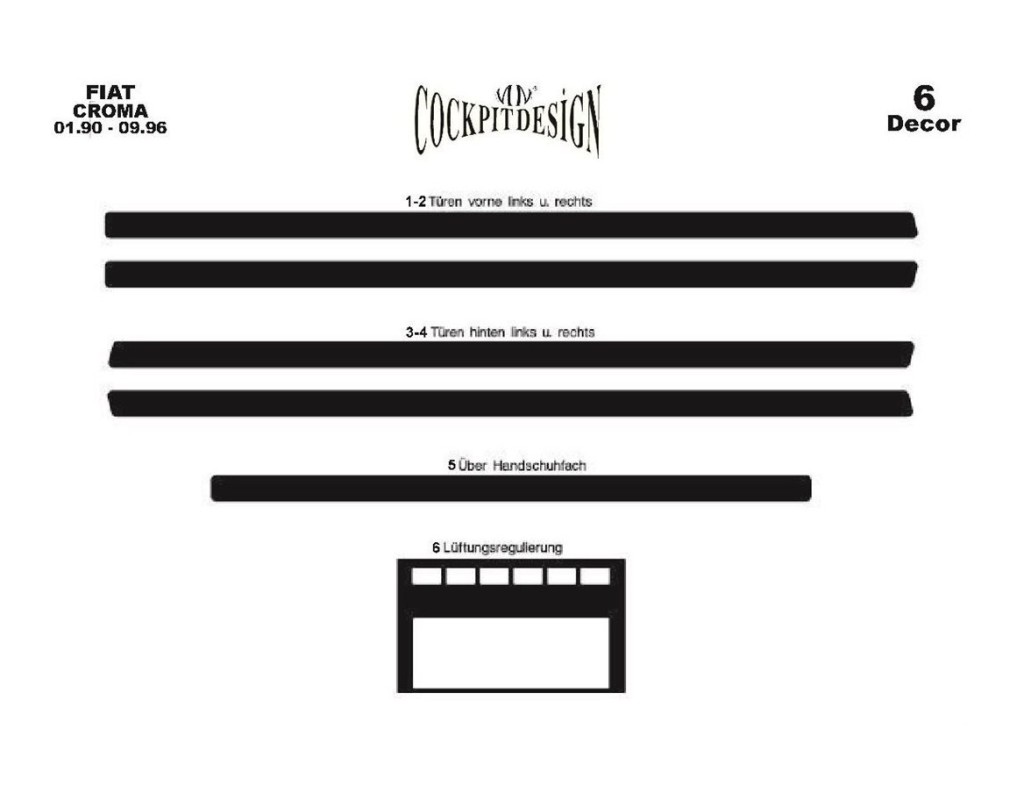 Fiat Croma 01.90-09.96 3D Inleg dashboard Interieurset aansluitend en ...